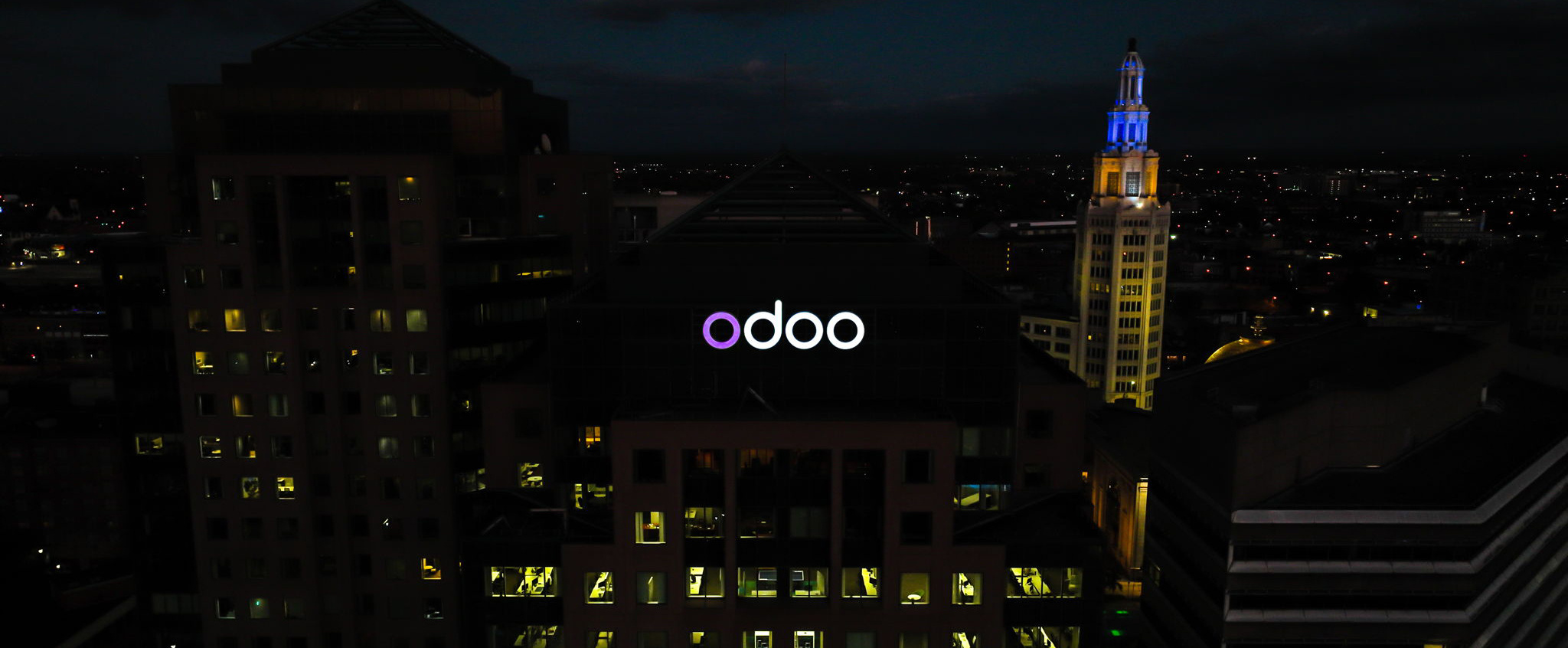 Odoo Buffalo East Coast Headquarters Signage | Flexlume